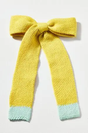 Anthropologie Knit Bow Barrette - Yellow