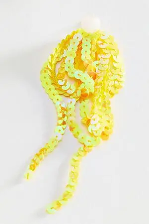 Anthropologie Looped Sequin Drop Earrings - Yellow