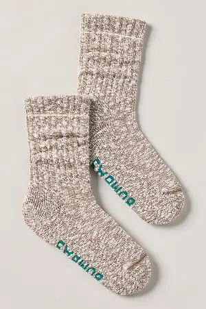 BOMBAS Marl Crew Calf Socks - Dusted Cocoa