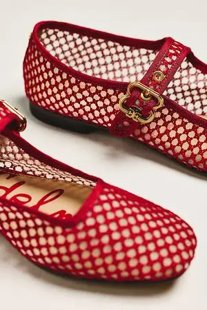 Sam Edelman Michaela Mesh Mary Jane Flats - Red