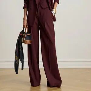 Ralph Lauren Wool-blend Twill Wide-leg Pants