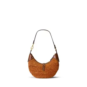 Ralph Lauren Polo Id Raffia Mini Shoulder Bag - Sequoia/cuoio