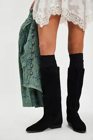 Jeffrey Campbell Saratoga Slouch Boots - Black Suede