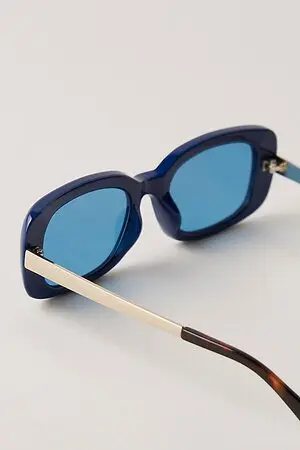 Free People Sylvain Square Sunglasses - Midnight