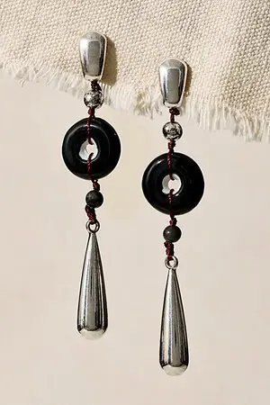 Free People Birdie Dangle Earrings - Siler/black/red