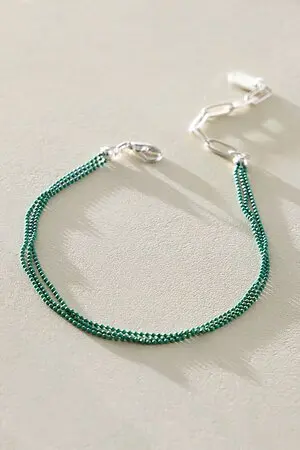Free People Celia Anklet - Silver/sage