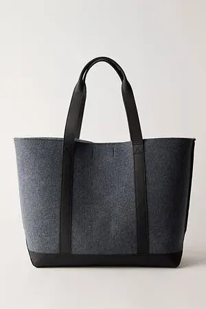 L.l.bean Leather Trim Wool Tote