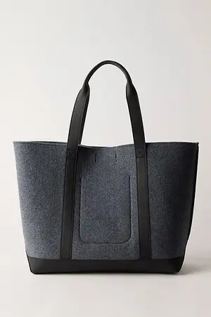 L.l.bean Leather Trim Wool Tote