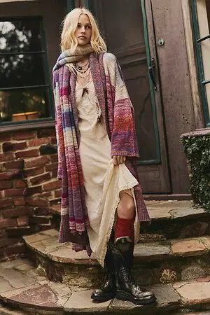 BALI Phoenix Maxi Cardigan With Scarf