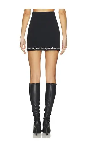 Alexander Wang Logo Ribbed Mini Skirt