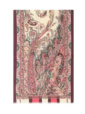 Etro Paisley Scarf In Lightweight Fabric - Brown