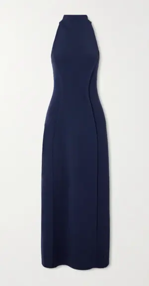 Cult Gaia Keller Stretch-knit Turtleneck Midi Dress Navy