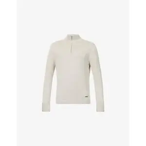 BELIER Funnel-neck Half-zip Knitted Sweater - Pebble