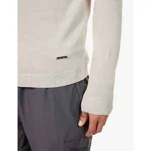 BELIER Funnel-neck Half-zip Knitted Sweater - Pebble