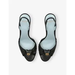 Valentino Garavani Royal 85 Leather Heeled Sandals - Black