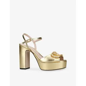 Valentino Garavani Vlogo Signature Patent-leather Platform Sandals