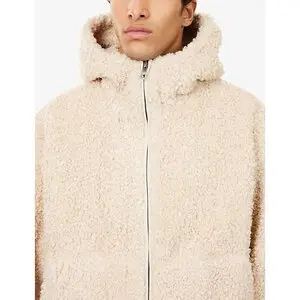 COLE BUXTON Fixed-hood Zip-through Faux-shearling Jacket