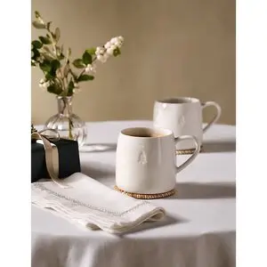 THE WHITE COMPANY Fir Tree Porcelain Mug 10cm