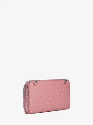 Michael Kors Jet Set Large Signature Logo Continental Crossbody Bag