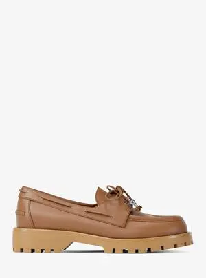 Michael Kors Kenny Leather Loafer With Charm Laces And Lug Sole