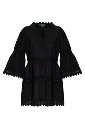 Melissa Odabash Cotton Mini Dress With Flared Sleeves - Black