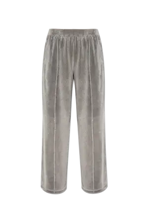 Alexander Wang Track Pants With Crystal Embellishments - Grey
