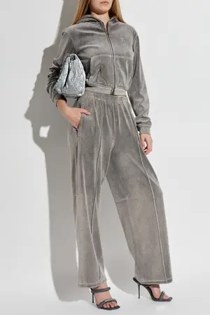 Alexander Wang Track Pants With Crystal Embellishments - Grey