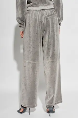 Alexander Wang Track Pants With Crystal Embellishments - Grey