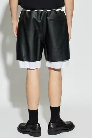 Moschino Leather Shorts With Logo