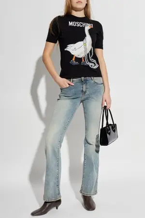 Moschino Decorative Pattern Top - Black