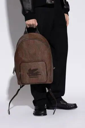 Etro Backpack With Logo - Brown