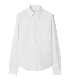 Burberry Cotton Poplin Ekd-embroidered Shirt - White