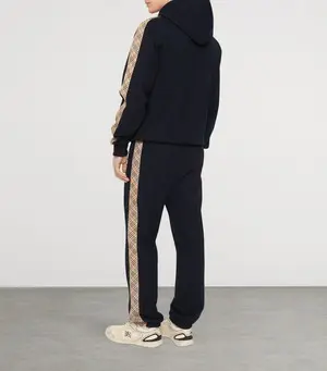 Burberry Check-tape Slim Sweatpants - Navy