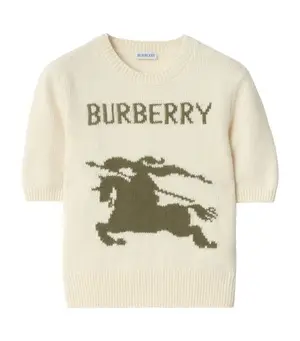 Burberry Wool-cashmere Short-sleeve Sweater - White