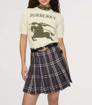 Burberry Wool-cashmere Short-sleeve Sweater - White