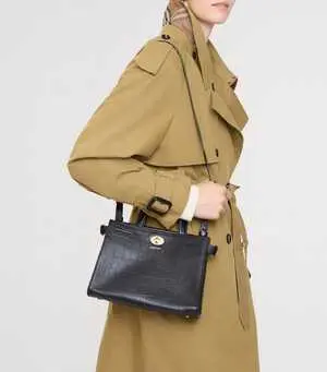 Burberry Mini Leather Cotswolds Tote Bag - Black
