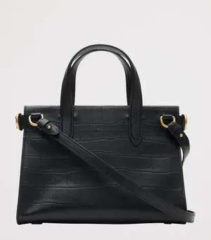 Burberry Mini Leather Cotswolds Tote Bag - Black