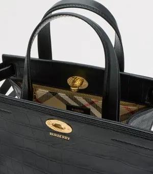 Burberry Mini Leather Cotswolds Tote Bag - Black