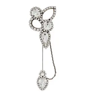Alexander McQueen Embellished Chandelier Brooch - Black