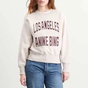 ANINE BING Harry Shrunken Sweatshirt - Beige