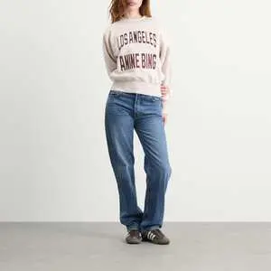 ANINE BING Harry Shrunken Sweatshirt - Beige