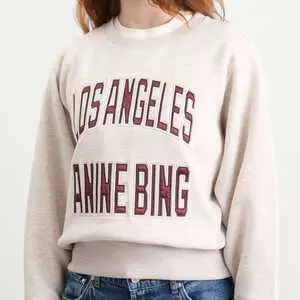 ANINE BING Harry Shrunken Sweatshirt - Beige