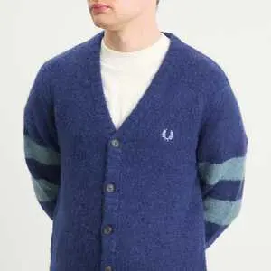 Fred Perry Chunky Tipped Sleeve Alpaca Cardigan