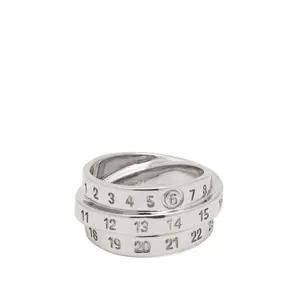 MAISON MARGIELA Triple Logo Ring - Palladio Polished
