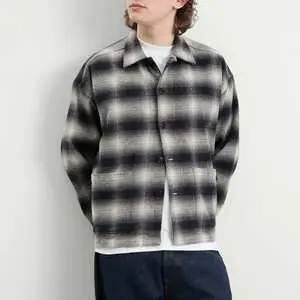 You Must Create Pj Check Flannel Overshirt - Black/olive