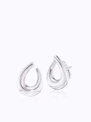BRIONY RAYMOND Sloan Sweep Earrings - 18 Karat White Gold