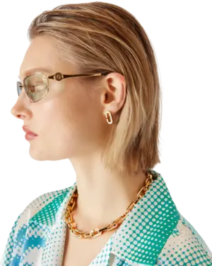 Casablanca Enamel C Link Necklace