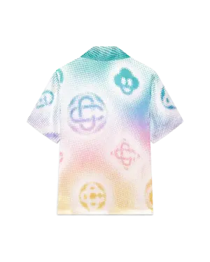 Casablanca Halftone Logo Short Sleeve Silk Shirt - Multicolor