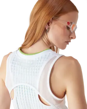 Casablanca Tennis Printed Racer Top - Multicolor