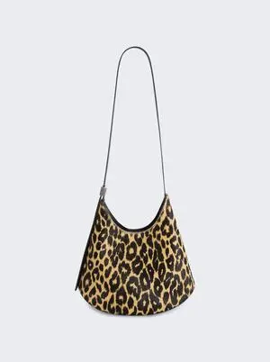 JIL SANDER Small Eldorado Leopard Calf Hair Shoulder Bag